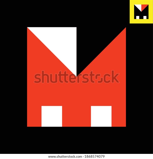 Letter M Monogram Logo Design Bauhaus Stock Vector (Royalty Free ...