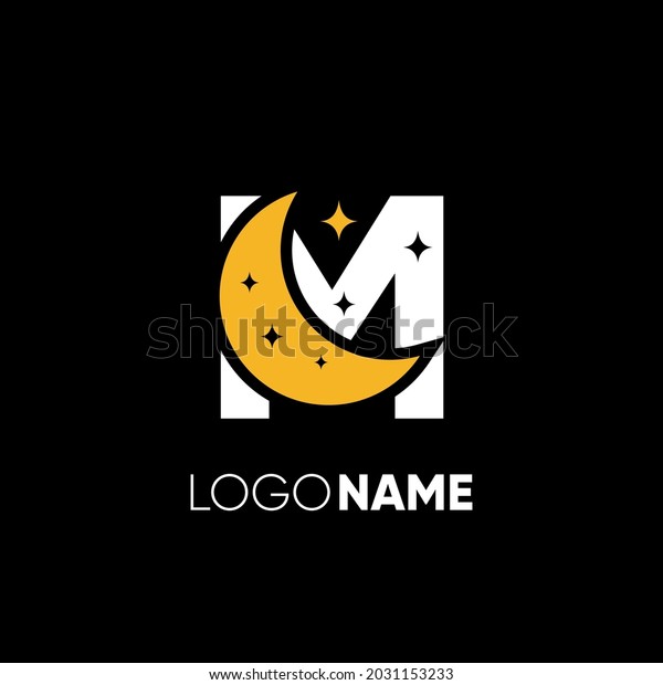 Letter M Moon Logo Design Vector Stock Vector (Royalty Free) 2031153233 ...