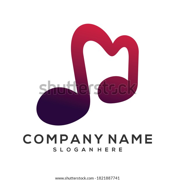 Letter M Music Vector Logo Stock Vector (Royalty Free) 1821887741 ...