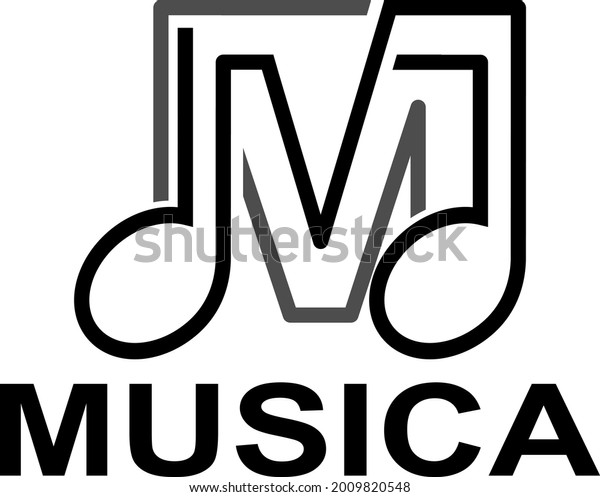 Letter M Musical Notes Line Art Stock Vector (Royalty Free) 2009820548 ...