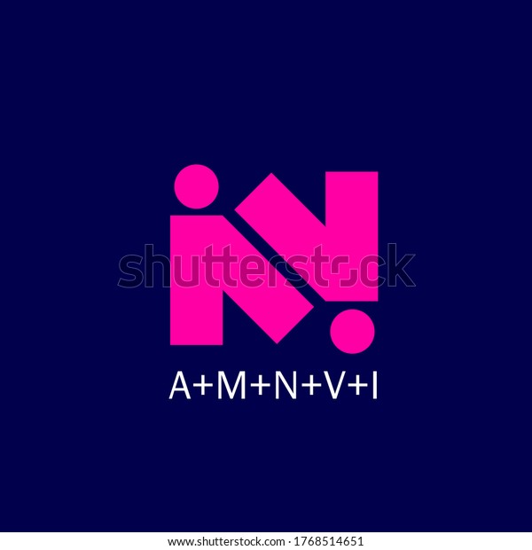 Letter M N V Logo Minimalis Stock Vector (Royalty Free) 1768514651 ...