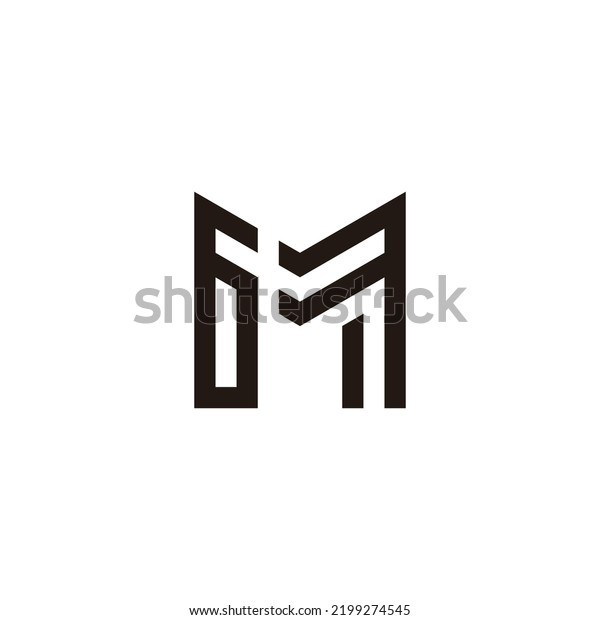 Letter M Number 6 Outline Geometric Stock Vector (Royalty Free ...