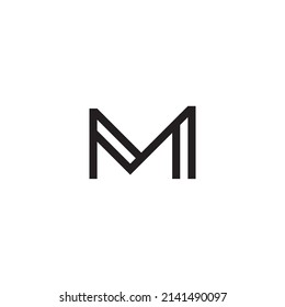 Letter M Outline Double Simple Symbol Stock Vector (Royalty Free ...
