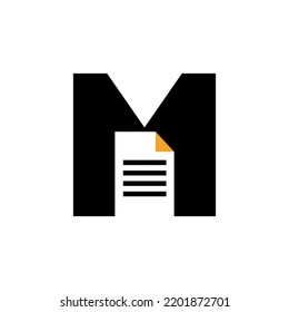 Letter M Paper Document Logo Vector Stock Vector (Royalty Free ...