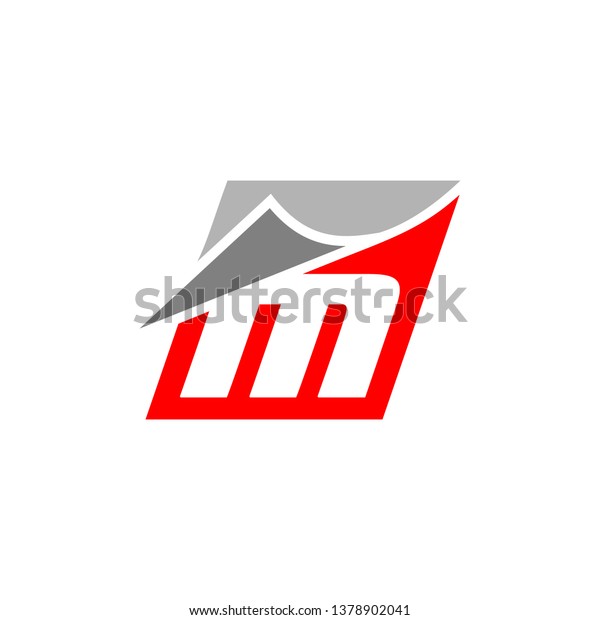 Letter M Paper Shape Logo Design Stock Vector (Royalty Free) 1378902041