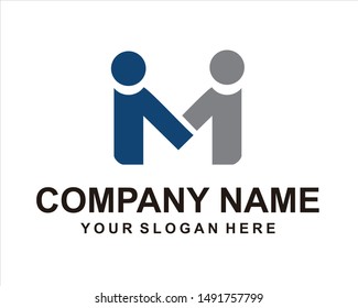 Letter M People Logo Vector Design Stock Vector (Royalty Free) 1491757799