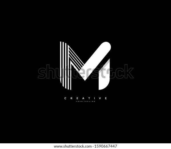 Letter M Professional Linear Art Monogram Stock Vector (Royalty Free ...
