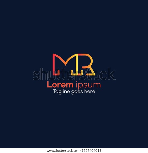 Letter M R Logo Design Template Stock Vector (Royalty Free) 1727404015 ...