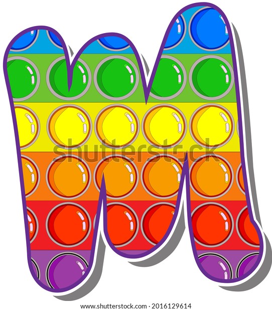 Letter M Rainbow Colored Letters Form Stock Vector (Royalty Free ...