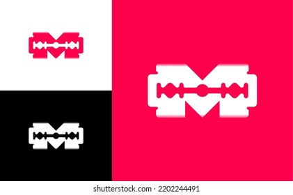 Letter M Razor Blade Logo Stock Vector (Royalty Free) 2202244491 ...