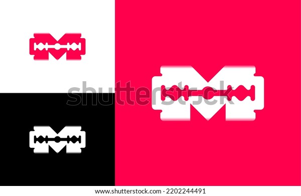 Letter M Razor Blade Logo Stock Vector (Royalty Free) 2202244491 ...