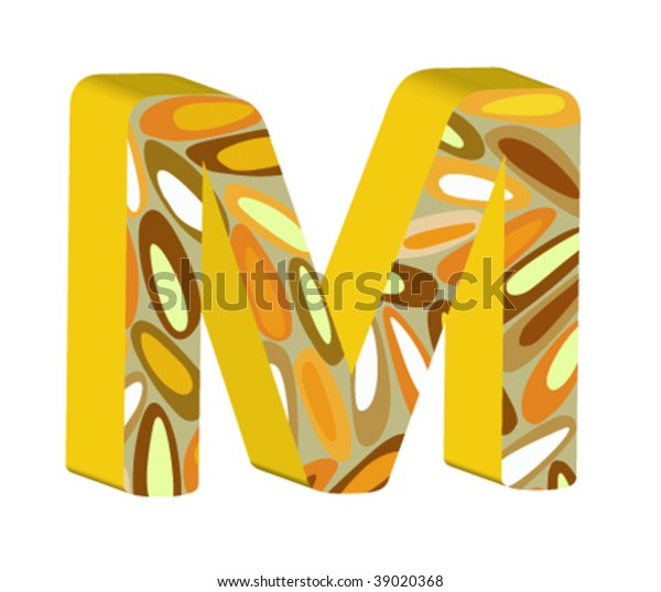 Letter M Retro Alphabet: เวกเตอร์สต็อก (ปลอดค่าลิขสิทธิ์) 39020368 ...