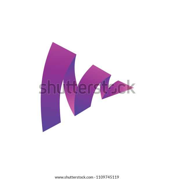 Letter M Ribbon Logo Template Stock Vector (Royalty Free) 1109745119 ...