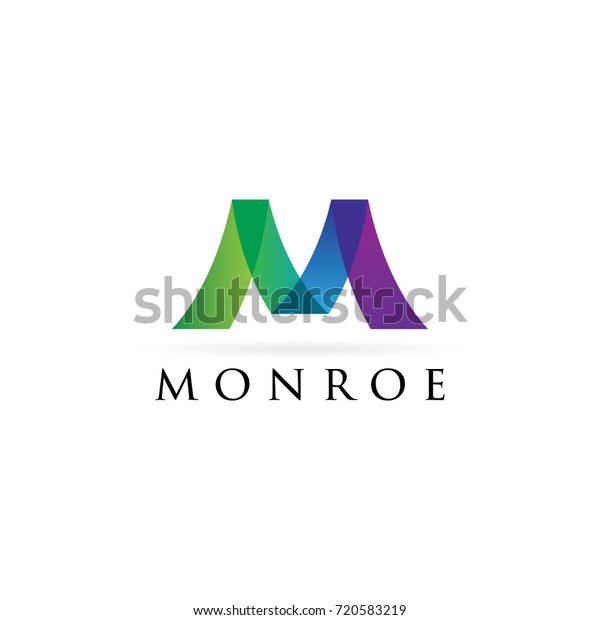 Letter M Ribbon Overlay Logo Symbol Stock Vector (Royalty Free ...