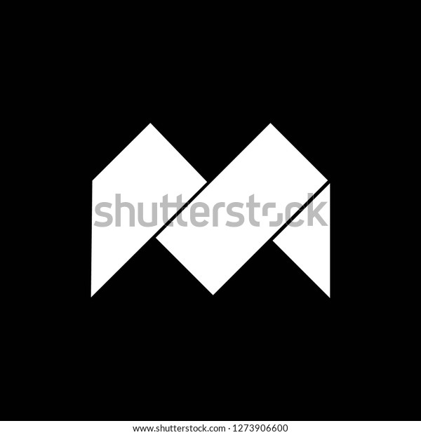 Letter M Shape Icon White Logo Stock Vector (Royalty Free) 1273906600 ...