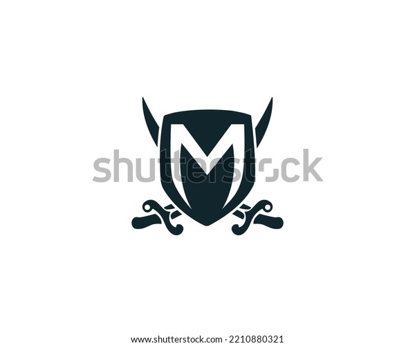 Letter M Shield Logo Two Crossing Stock Vector (Royalty Free ...
