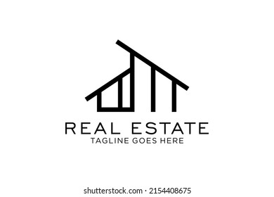 Letter M Simple Modern Building Architecture Stock Vector (Royalty Free ...