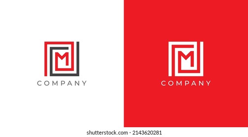 Letter M Square Logo Concept Sign Stock Vector (Royalty Free ...
