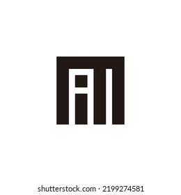 Letter M Square Outlines Geometric Symbol Stock Vector (Royalty Free ...