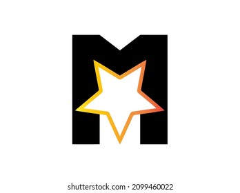 Letter M Star Logo Design Stock Vector (Royalty Free) 2099460022 ...