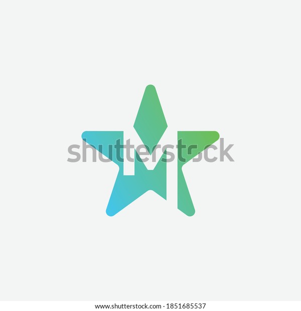 Letter M Star Logo Design Template Stock Vector (Royalty Free ...