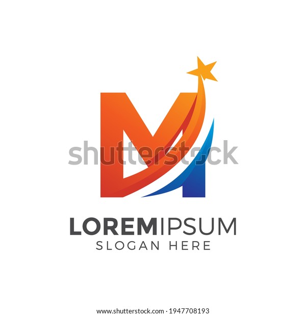 Letter M Star Logo Design Vector Stock Vector (Royalty Free) 1947708193 ...