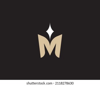 Letter M Star Logo Eps10 Isolated Stock Vector (Royalty Free ...