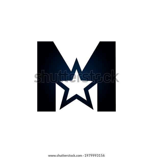 Letter M Star Logo Usable Winner Stock Vector (Royalty Free) 1979993156 ...