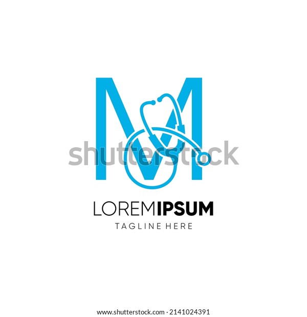 Letter M Stethoscope Logo Design Vector Stock Vector (Royalty Free ...