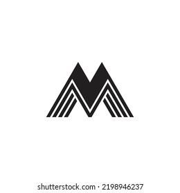 Letter M Stripes 3d Geometric Triangle Stock Vector (Royalty Free ...