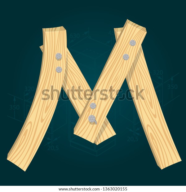 Letter M Stylized Vector Font Made Stock Vector (Royalty Free ...