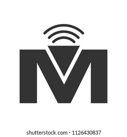 Letter M Symbol Signal Vector Logo Stock Vector (Royalty Free ...