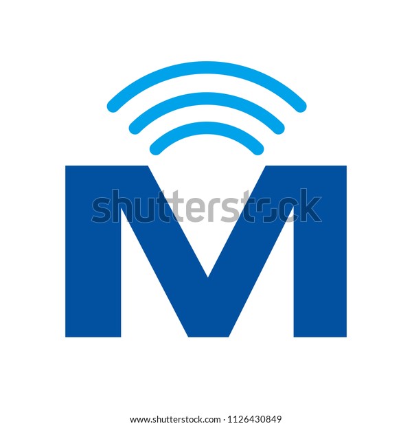 Letter M Symbol Signal Vector Logo 스톡 벡터(로열티 프리) 1126430849