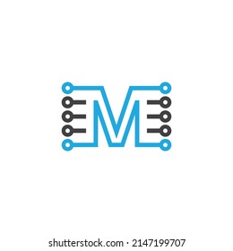 Letter M Technology Logo Design Vector Stock Vector (Royalty Free ...