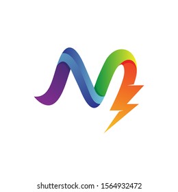 Letter M Thunder Logo Design Stock Vector (Royalty Free) 1564932472 ...