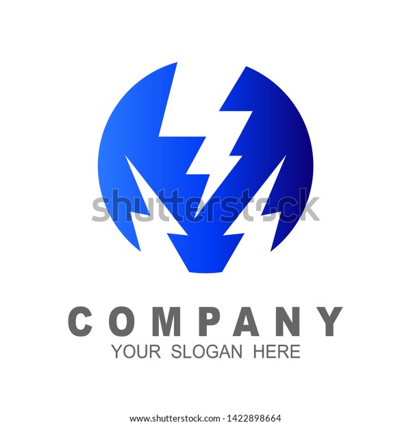 Letter M Thunder Logo Design Illustration Stock Vector (Royalty Free ...