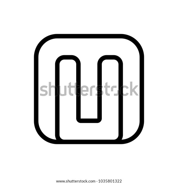 Letter M U Forming Square Vector Stock Vector (Royalty Free) 1035801322 ...