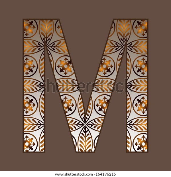Letter M Vector Font Vintage Texture: เวกเตอร์สต็อก (ปลอดค่าลิขสิทธิ์ ...