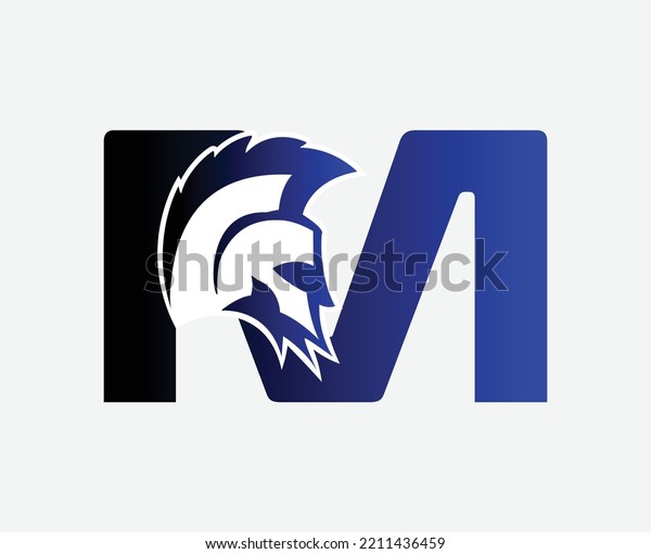 Letter M Warrior Helmet Logo Design Stock Vector (Royalty Free ...