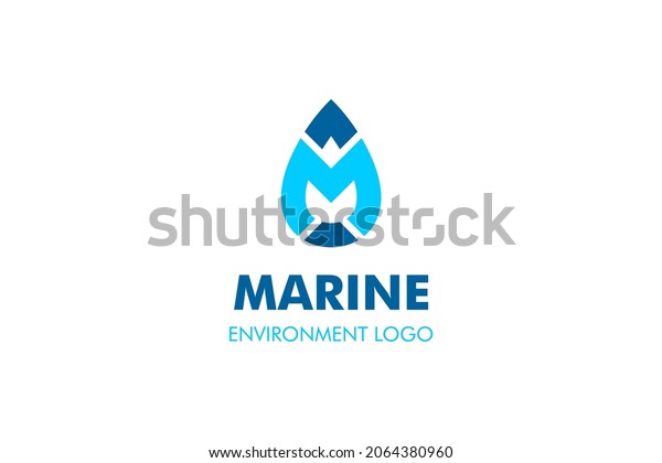 Letter M Water Logo Suitable Aquatic Stock Vector (Royalty Free ...
