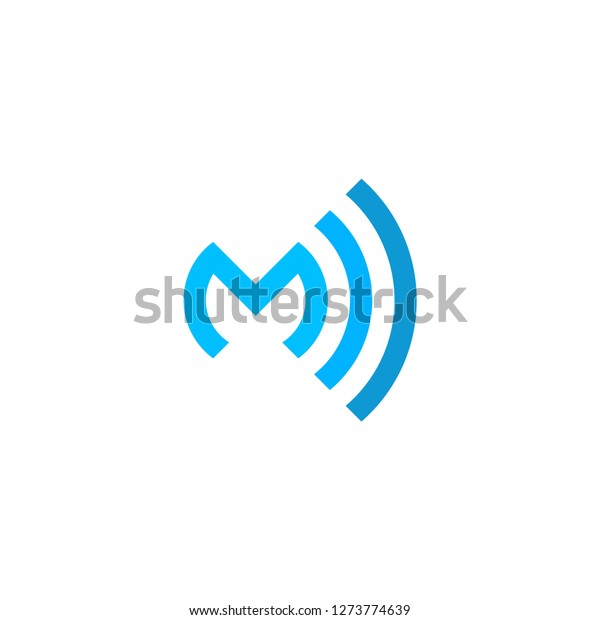 Letter M Wifi Network Technology Logo Stock Vector (Royalty Free ...