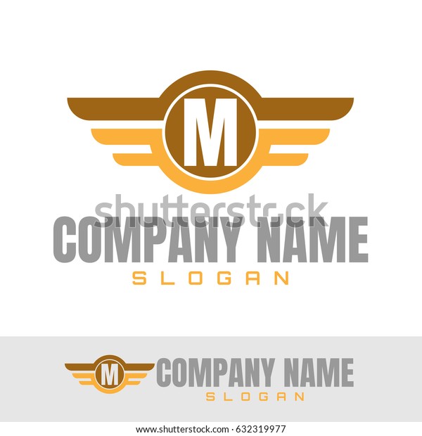 Letter M Wings Logo Design Template Stock Vector (Royalty Free ...
