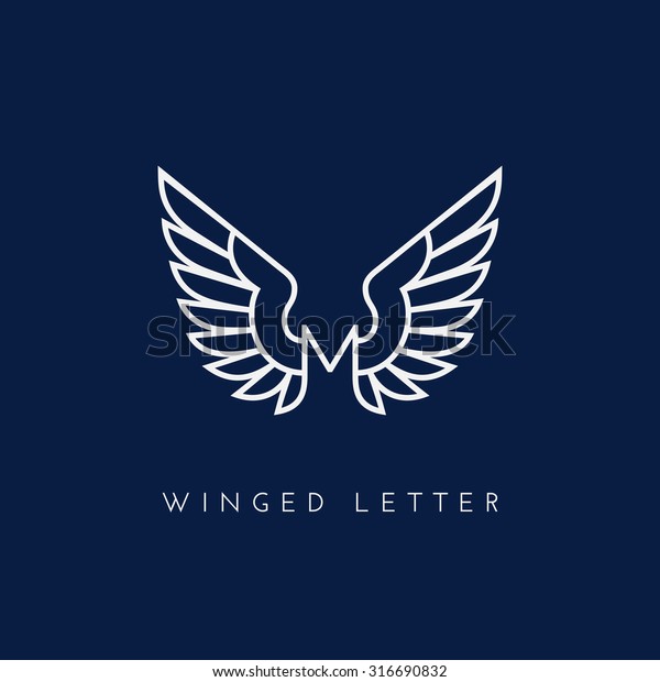Letter M Wings Template Logo Label Stock Vector (Royalty Free) 316690832