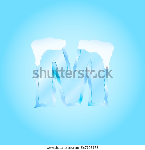 Letter M Winter Styleice Stock Vector (Royalty Free) 567903178