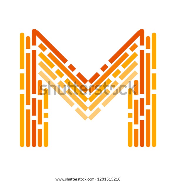Letter M Yellow Line Logo Stock Vector (Royalty Free) 1281515218 ...