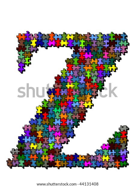 Letter Made Colored Puzzle Pieces Vector Stock Vector (Royalty Free ...
