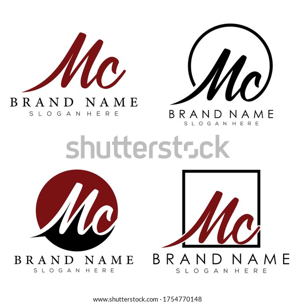 letter mc logo design concept vector
