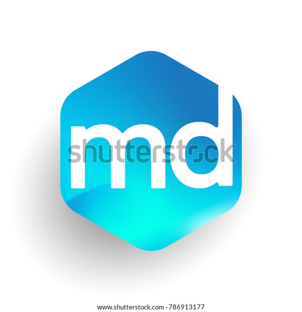 Letter Md Logo Hexagon Shape Colorful Stock Vector (Royalty Free ...