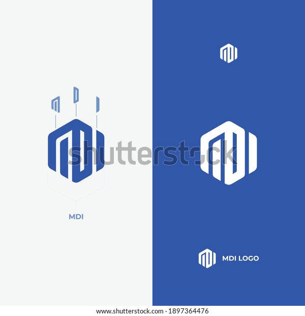 Letter Mdi Hexagon Logo Template Stock Vector (Royalty Free) 1897364476 ...
