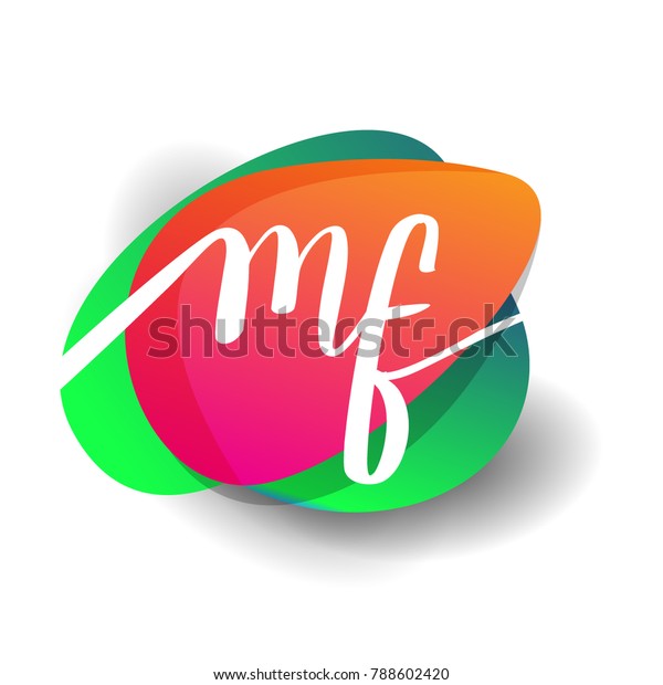 Letter Mf Logo Colorful Splash Background : image vectorielle de stock ...